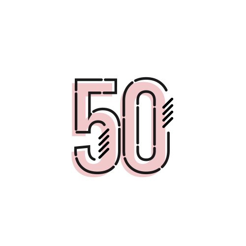 Number 50 template design for anniversary – Free Vector | VectorStock