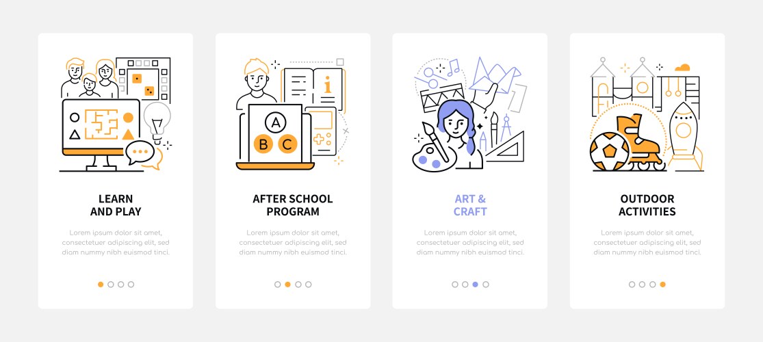 Leisure activities for children - line design Vector Image