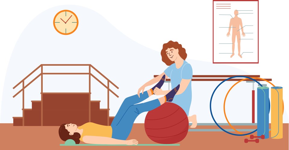 Cartoon girl engaged on exercise Royalty Free Vector Image