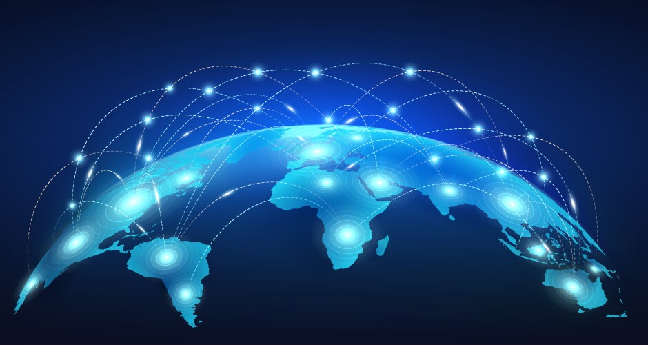 World data connecting network and communications Vector Image