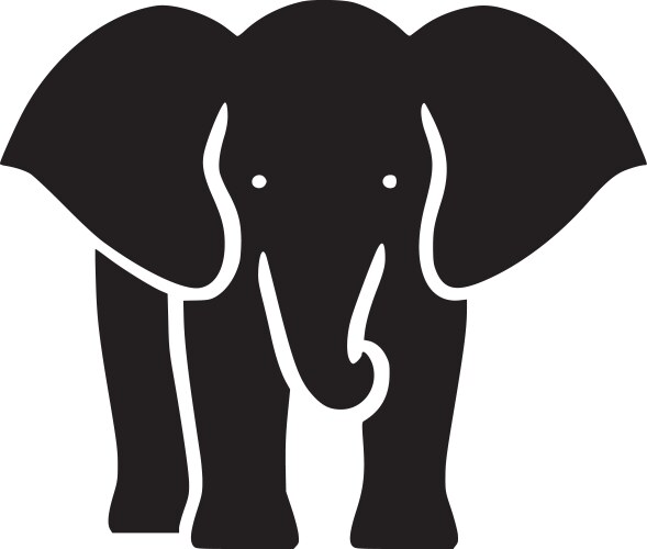 Elephant head front view this silhouette may Vector Image