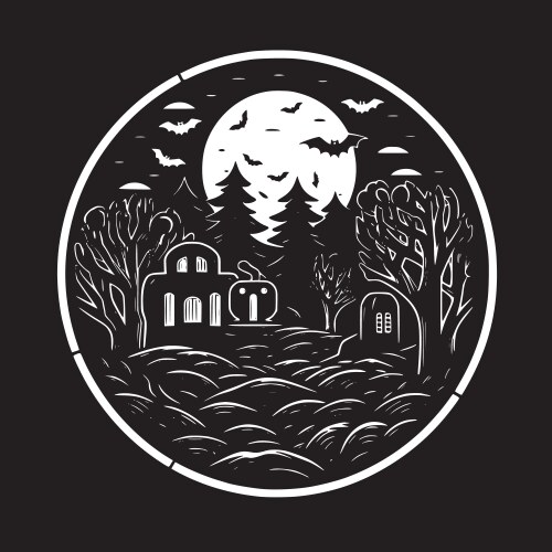 Halloween - black and white Royalty Free Vector Image
