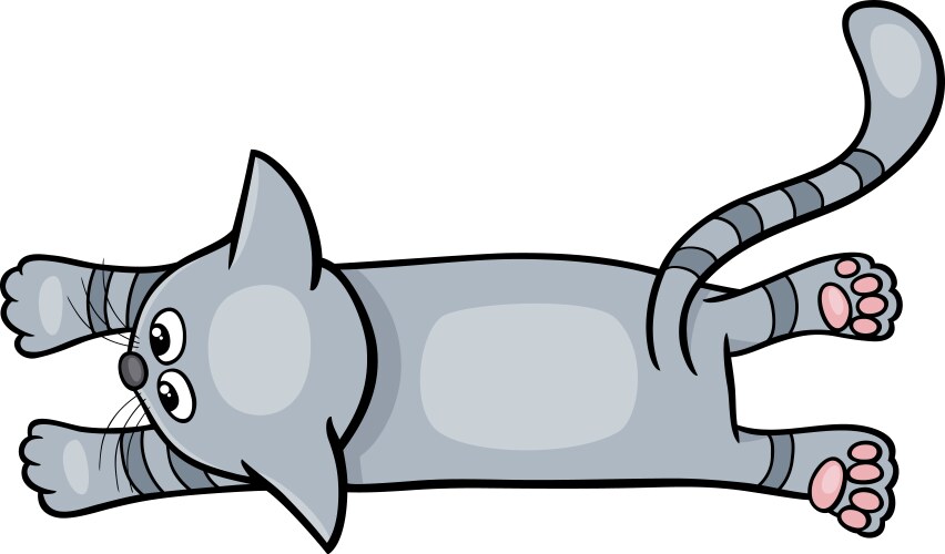 Cat cleaning itself cartoon Royalty Free Vector Image
