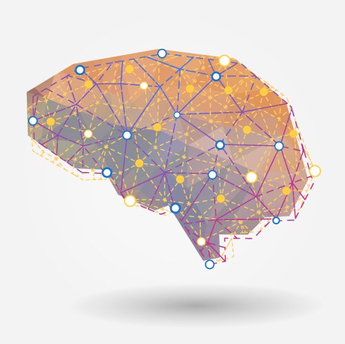 Human brain from nodes and connections as a symbol