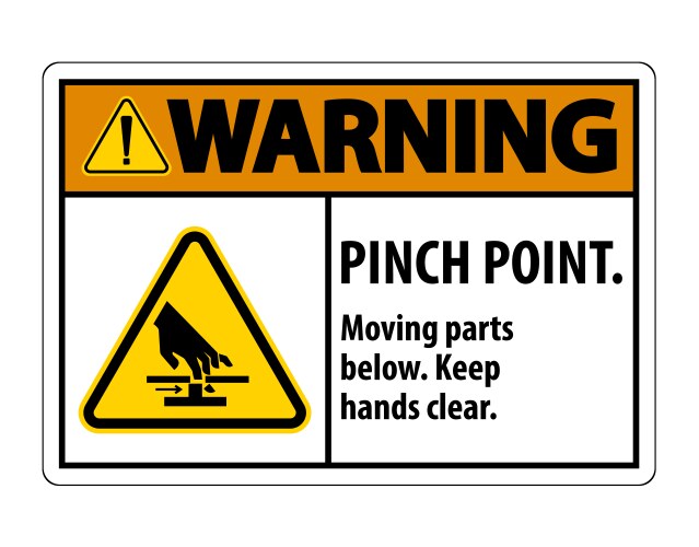 Warning moving part cause injury symbol sign Vector Image