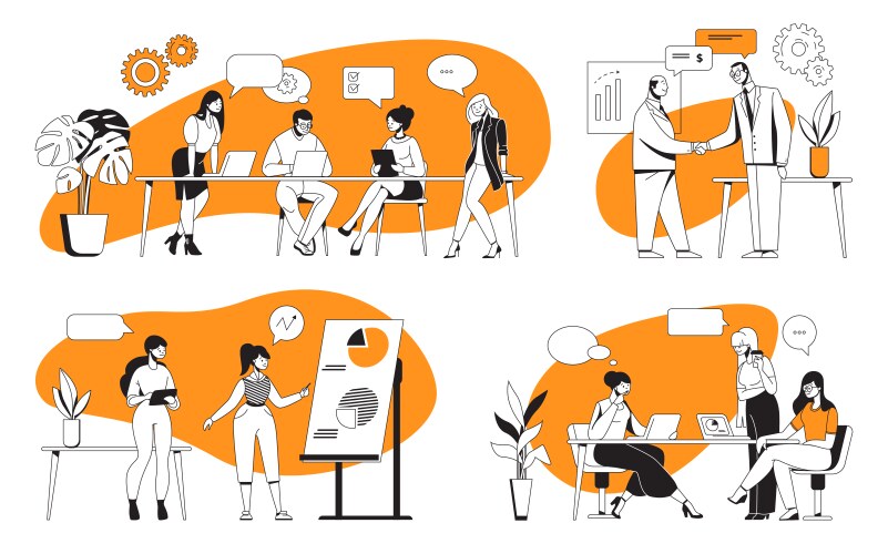 Cartoon Discussion Group Vector Images (over 12,000)