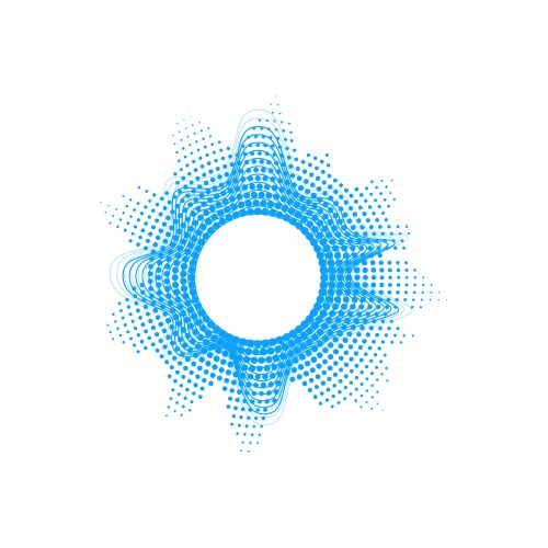 Circular sound waves radial particles Royalty Free Vector
