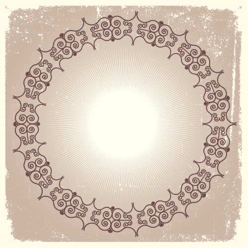 Decorative circle frame in vintage style Vector Image