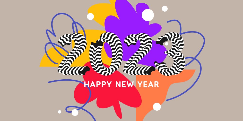 Background with the inscription happy new year Vector Image