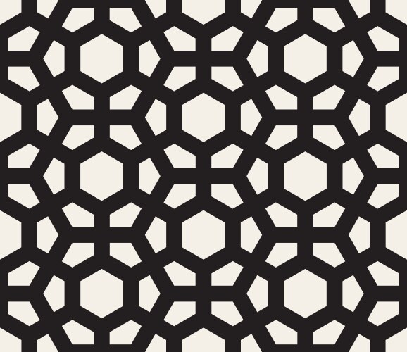 Seamless black and white geometric hexagon Vector Image