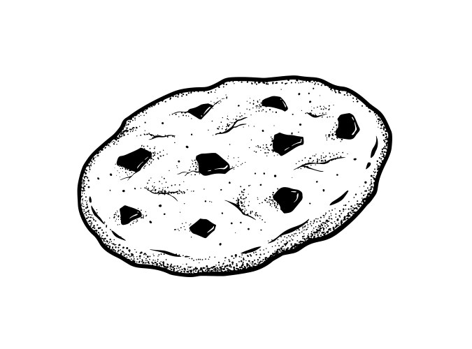 Chocolate Chip Cookie Clip Art Black And White Chocolate Chip Cookie