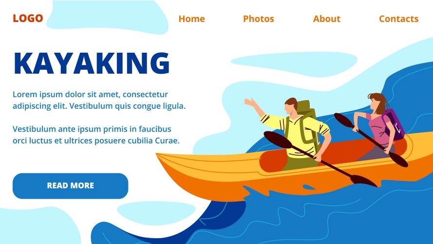 Kayaking Royalty Free Vector Image - VectorStock