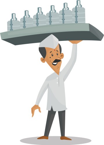 Tiffin service man Royalty Free Vector Image - VectorStock