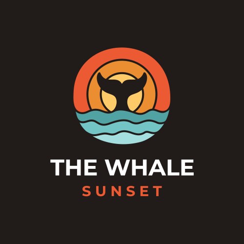Creative whale logo design Royalty Free Vector Image