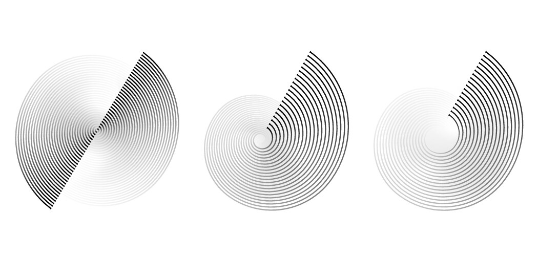 Radial wave sound lines circular frame Royalty Free Vector