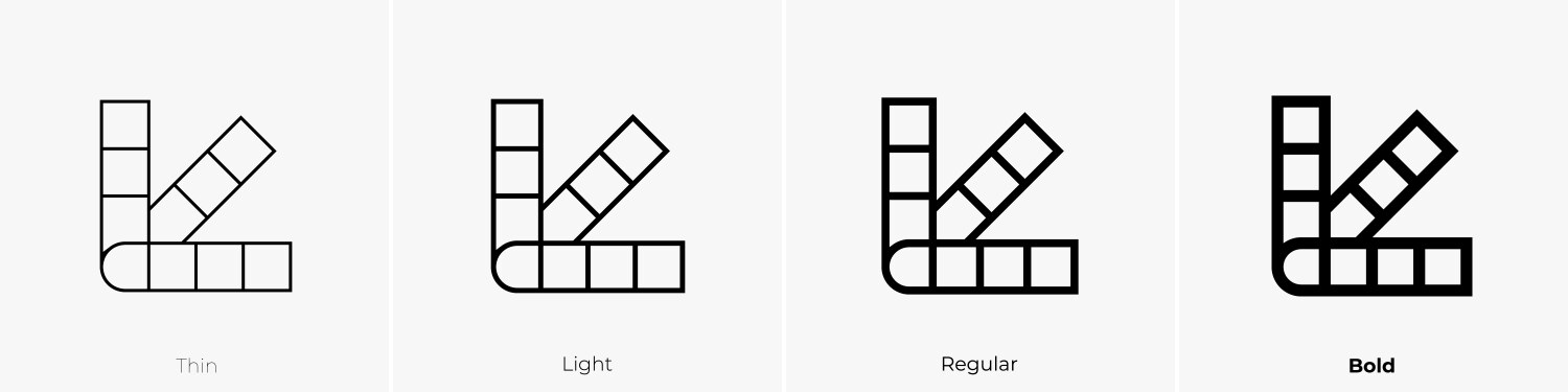 Color icon thin light regular and bold style Vector Image