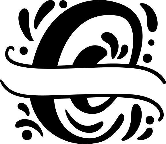 Split letters r name hand drawn Royalty Free Vector Image