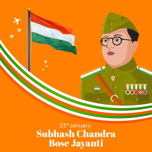 Subhash chandra bose jayanti banner design Vector Image