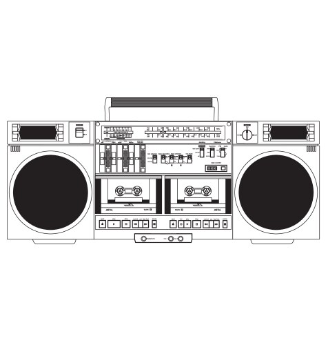 Colorful cartoon boombox Royalty Free Vector Image