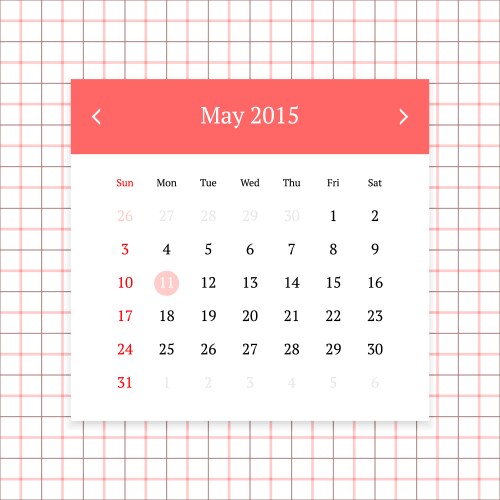 Calendar for the year 2015 Royalty Free Vector Image