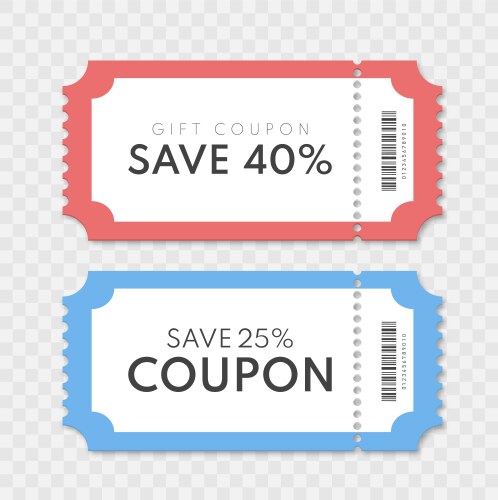 Discount coupon template isolated Royalty Free Vector Image