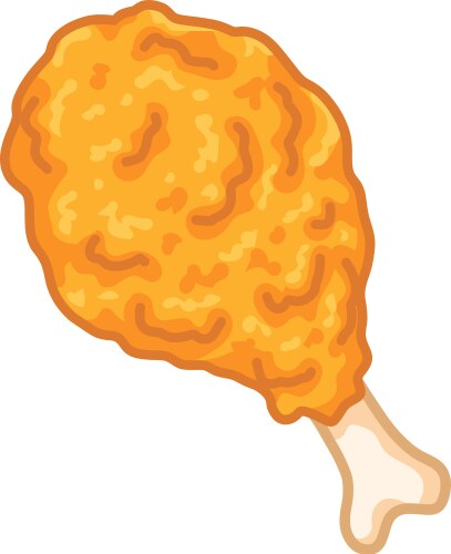 Fried chicken drumstick doodle drawing icon Vector Image