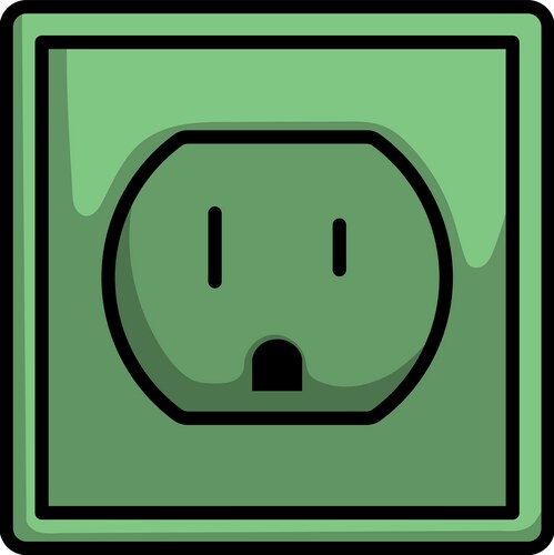 Electrical outlet power socket icon neon concept Vector Image