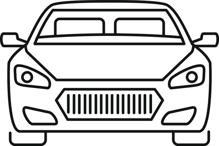 Front modern car icon simple style Royalty Free Vector Image
