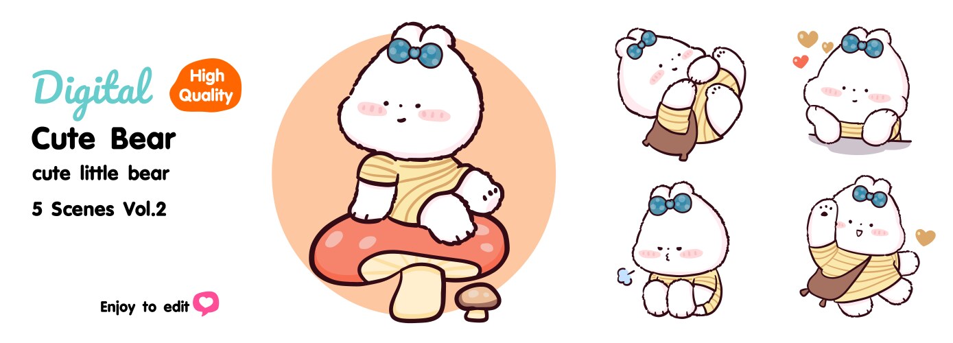 Cute Bear Set Vector Images (over 33,000)