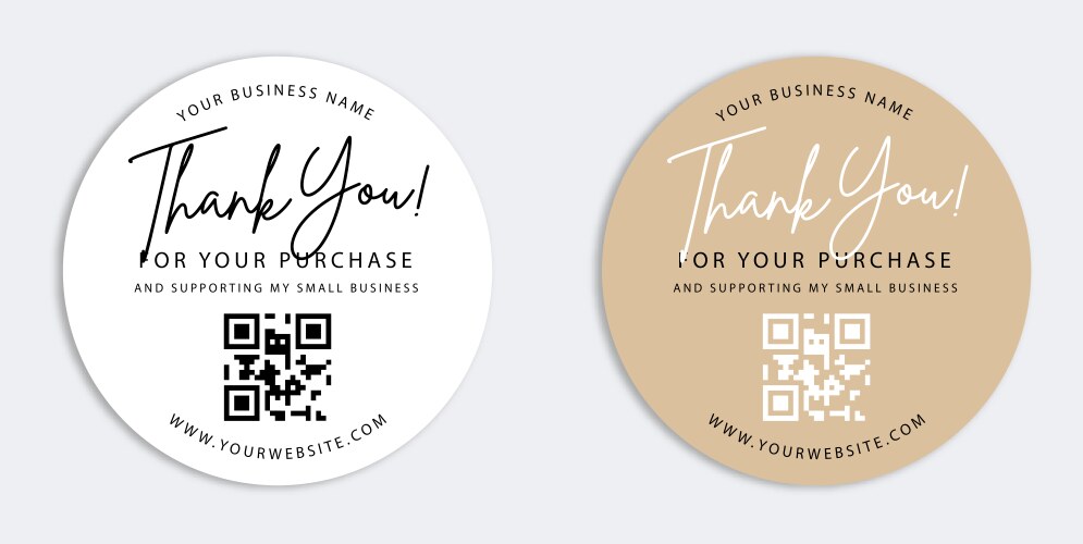 Thank you sticker template business Royalty Free Vector