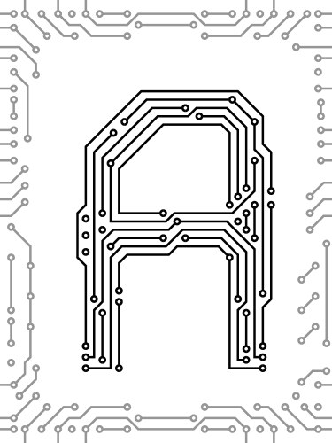 Elegant tattoo with circuit board elements Vector Image