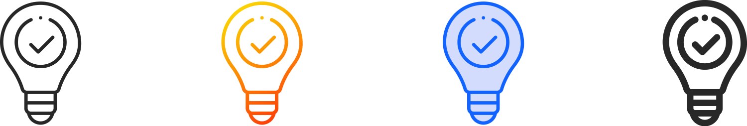 Confirmation iconthin linear gradient blue stroke Vector Image