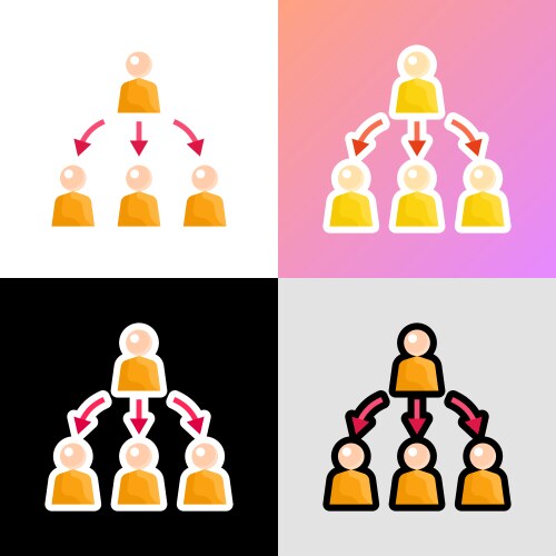Delegate flat icon boss and employees corporate Vector Image