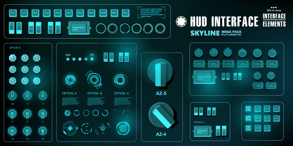 Futuristic blue virtual graphic touch user Vector Image