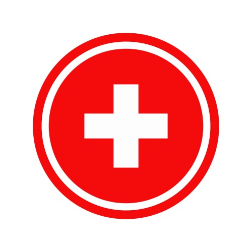 Red emergency directional sign Royalty Free Vector Image