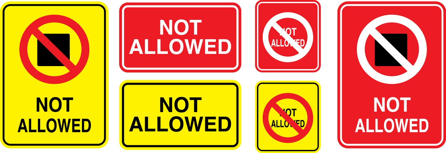 Not allowed symbols Vector Images & Graphics for Commercial Use ...
