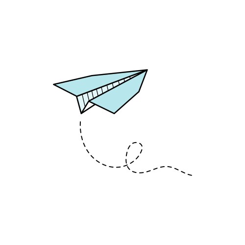 Cartoon paper airplane logo aircraft made Vector Image