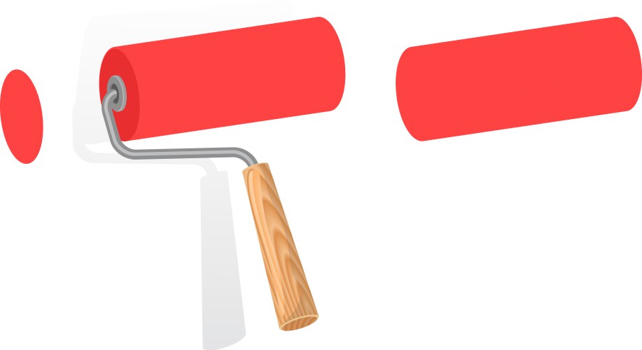 Yellow paint roller isolated on white Royalty Free Vector