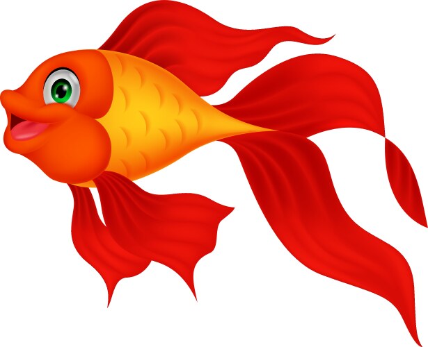 Golden fish cartoon Royalty Free Vector Image - VectorStock