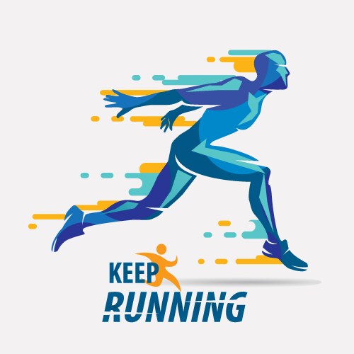 Running man symbol sport and competition concept Vector Image