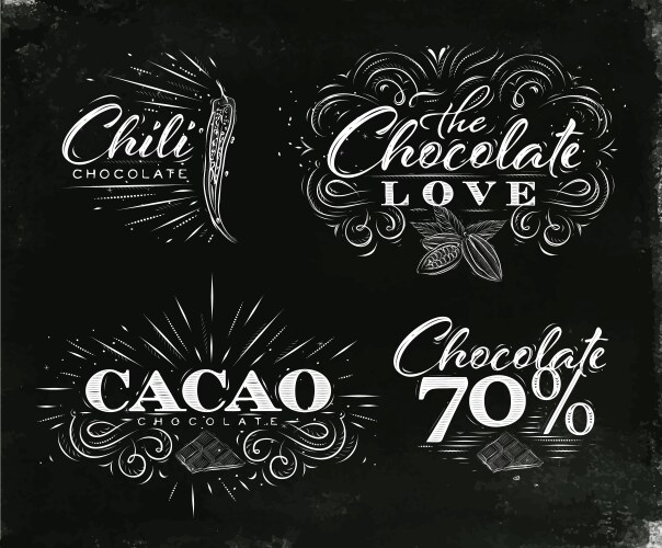Chocolate labels collection Royalty Free Vector Image