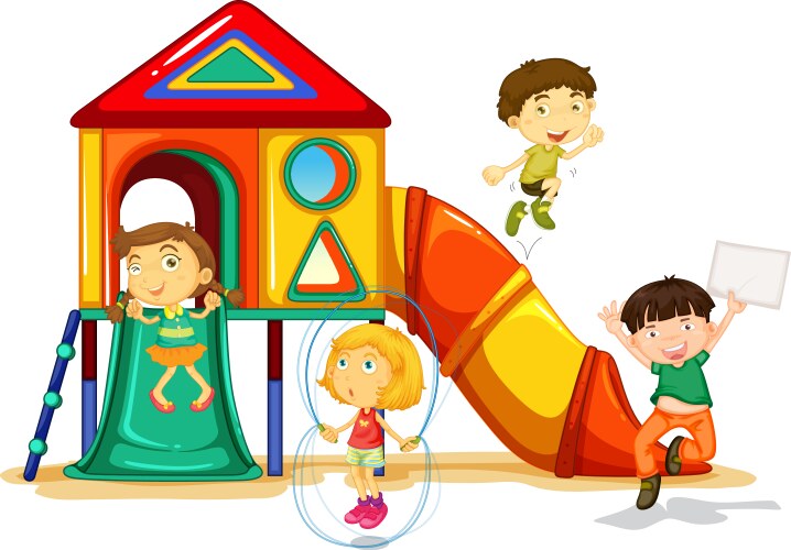 Playground slide play area for children 3d icon Vector Image