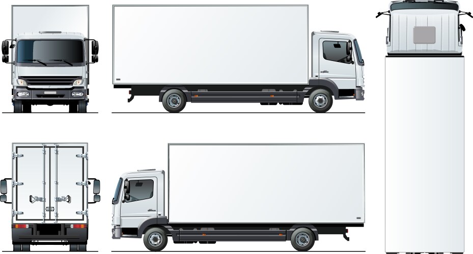 Truck template isolated on white Royalty Free Vector Image