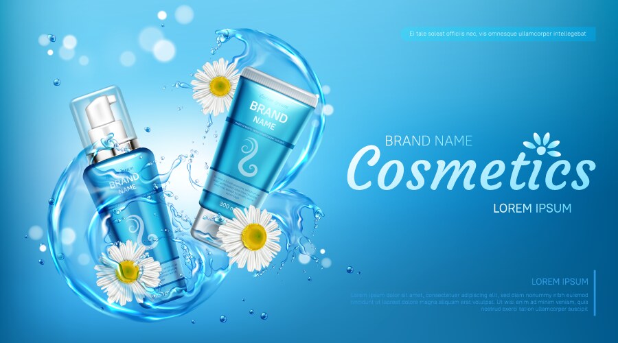 Realistic luxury cosmetic bottles package Vector Image