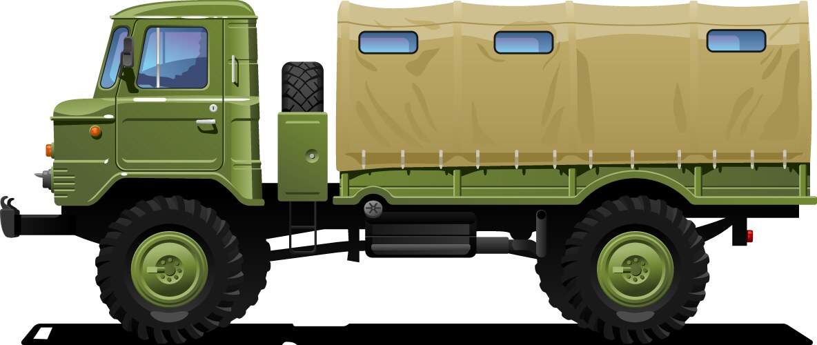 Military Truck with Flag Royalty Free Vector Image