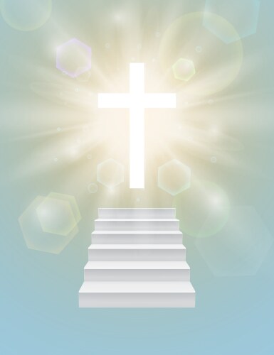 Religious background with white cross Royalty Free Vector