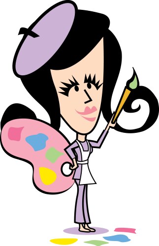 Artist girl Royalty Free Vector Image - VectorStock