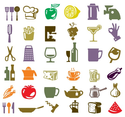 Kitchen food Royalty Free Vector Image - VectorStock