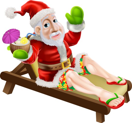 Santa in a Beach Chair Vector Images (58)