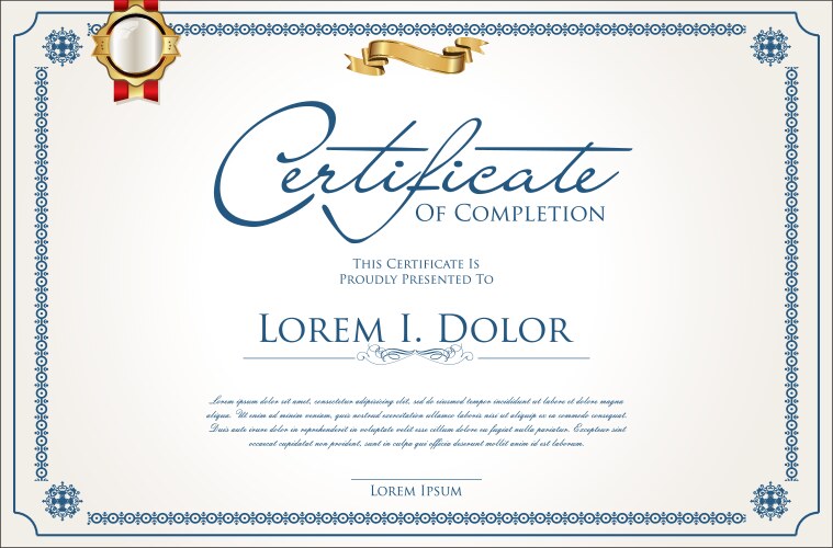 Certificate template diploma of modern design Vector Image